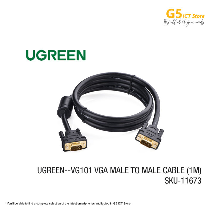 UGREEN---VG101 VGA MALE TO MALE CABLE (1M) | Shop.com.mm