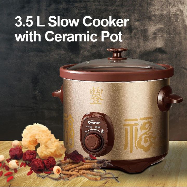 PowerPac 3.5L Slow Cooker with Ceramic Pot (PPSC35) | Shop.com.mm