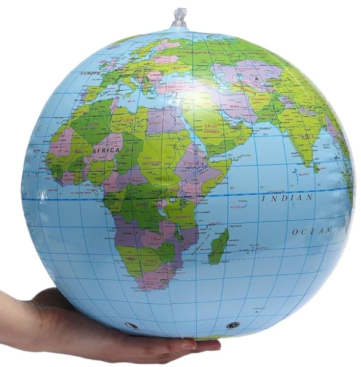Geography Globe World Map Teaching Aid Inflatable Balloon Learning Tool ...