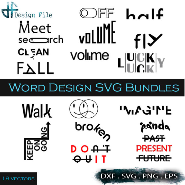 [ SVG, DXF, EPS, PNG ] 18 Vectors of Word Design Detail Drawing File ...