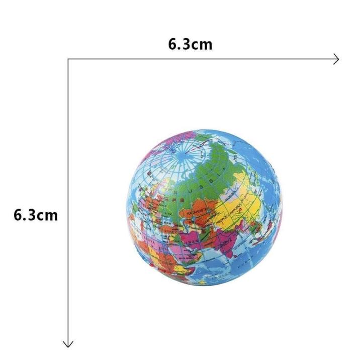 World Map Earth Globe Soft Squeeze Foam Sponge Ball Hand Wrist Exercise ...