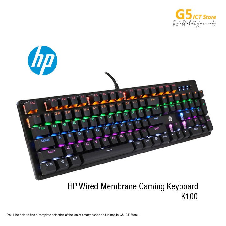 HP Wired Membrane Gaming Keyboard K100 | Shop.com.mm