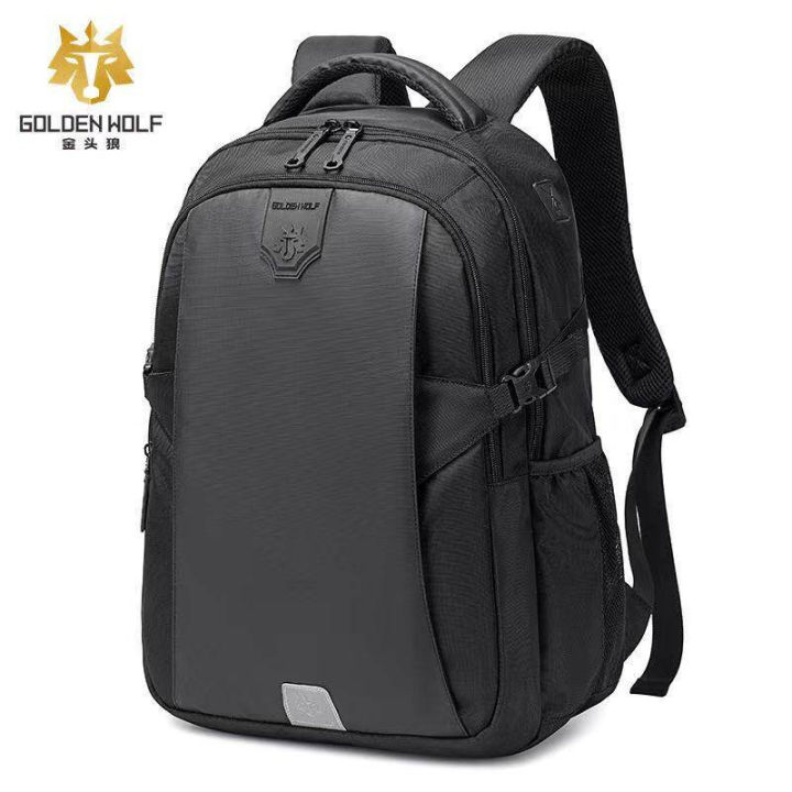 Golden Wolf Backpack waterproof laptop backpack 17" backpack အမျိုးသားကျောပိုးအိတ်(Preorder ...
