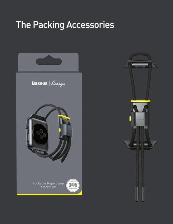 BASEUS LET'S GO FOR AP WATCH 3/4/5 (38/40/42/44 MM) Lockable Rope Strap ...