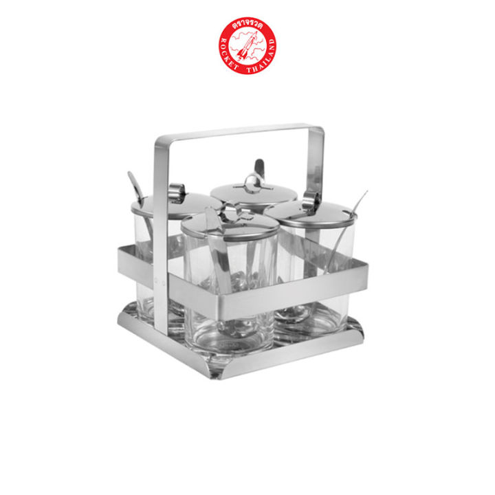 (Preorder) Rocket 4-compartment condiment set (6 oz glass) | Shop.com.mm