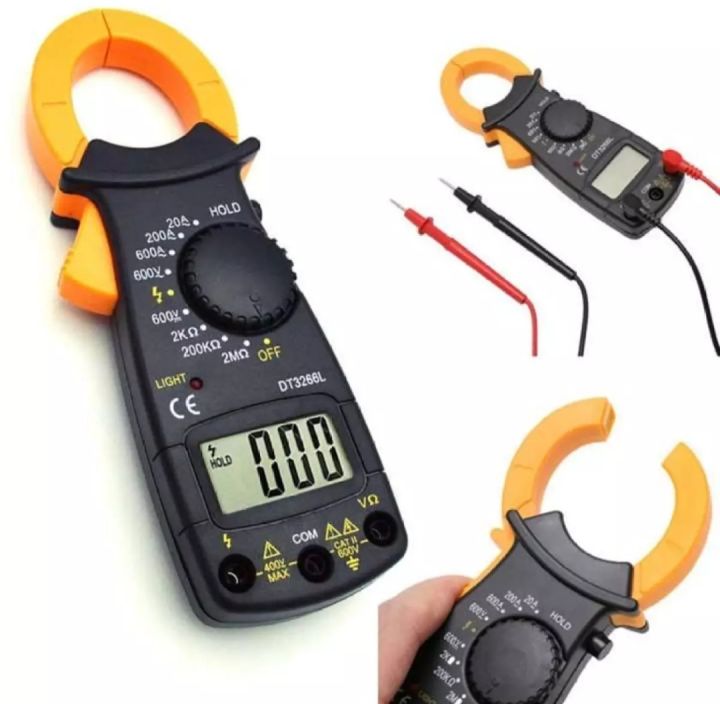 LCD Digital Multimeter Clamp Meter Electronic dc current AMP Tester ...