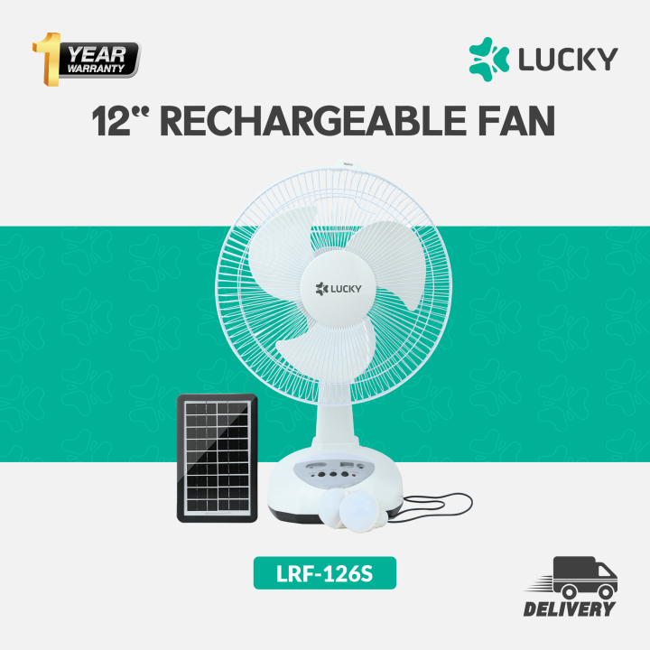 Lucky 12" RECARGEABLE FAN (LRF-126S) | Shop.com.mm