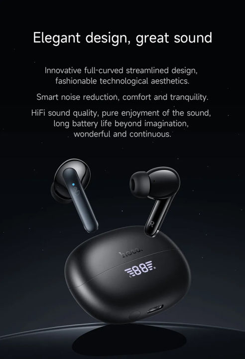 Hoco EQ5 Energy True Wireless ANC + ENC Noise Reduction BT Headset ...