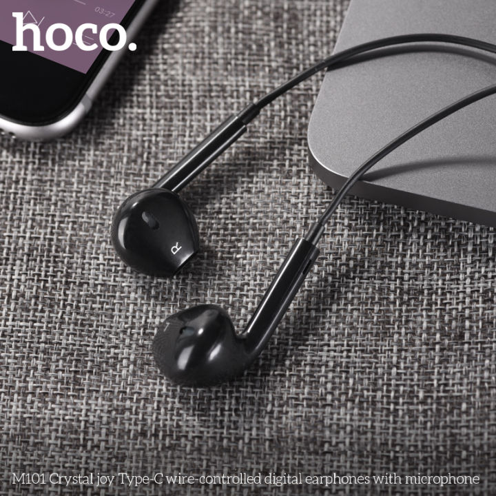 Hoco M101 Crystal joy Type-C wire-controlled digital earphones with microphone | Shop.com.mm
