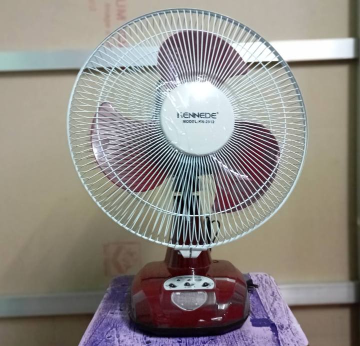 KENNEDE Rechargeable 14" 3 Blades Table Fan ( AC/DC ) | Shop.com.mm