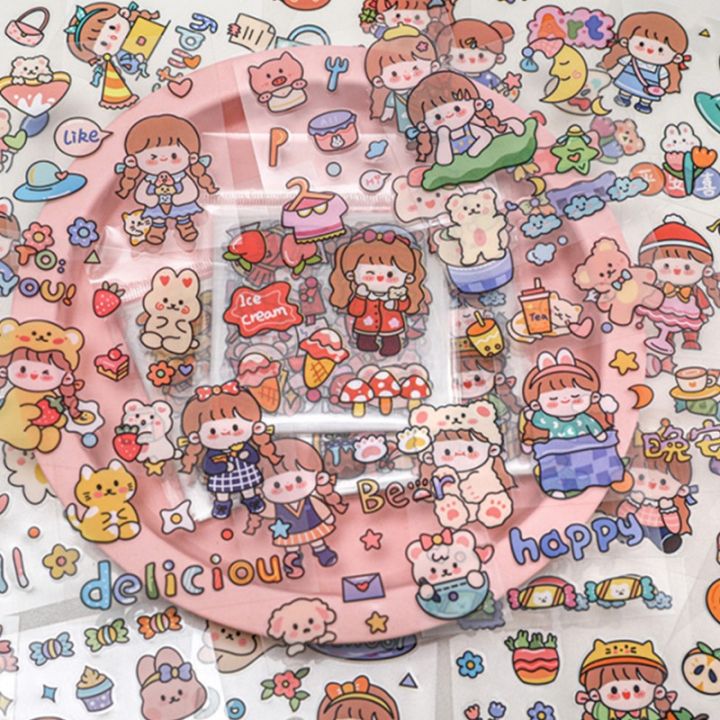 20pcs Mo Mo Cartoon Cute Transparent Sticker Mobile Phone Water Cup ...