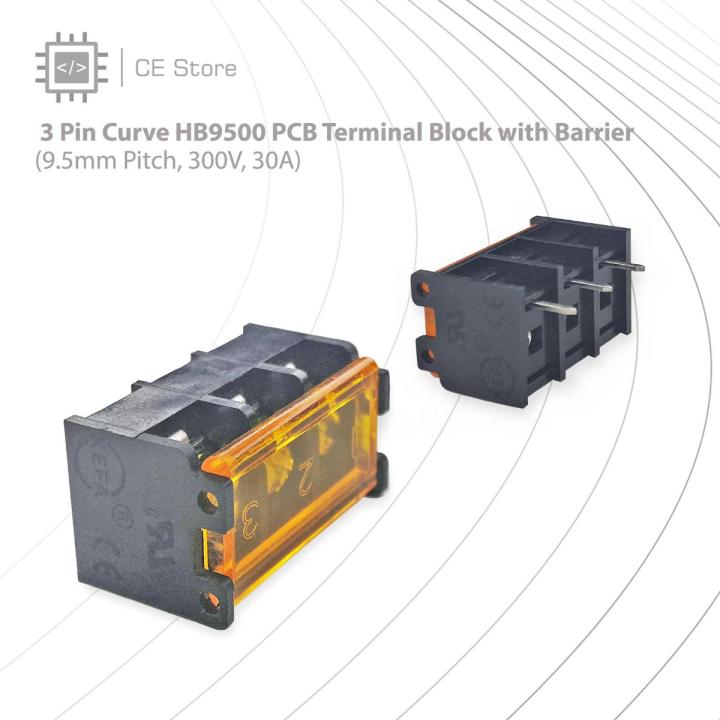 Curve HB9500 PCB Terminal Block with Barrier (9.5mm Pitch, 300V, 30A ...