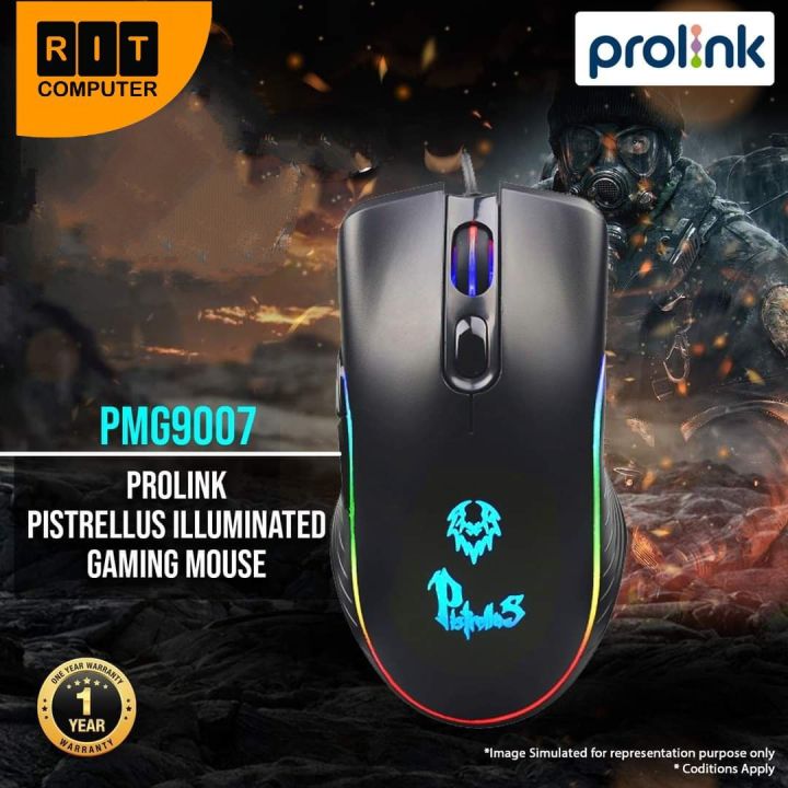 PROLiNK PMG9007 PISTRELLUS illuminated Gaming Mouse -Black | Shop.com.mm