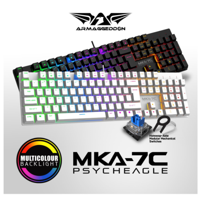 ARMAGGEDDON MKA-7C PSYCHEAGLE ['21] Pro Backlit Mech Gaming Keyboards ...