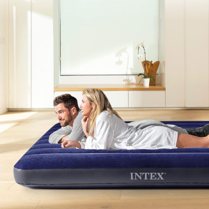 INTEX Air Bed | Thick Flocking | Single/Double Size | with Electric Air ...