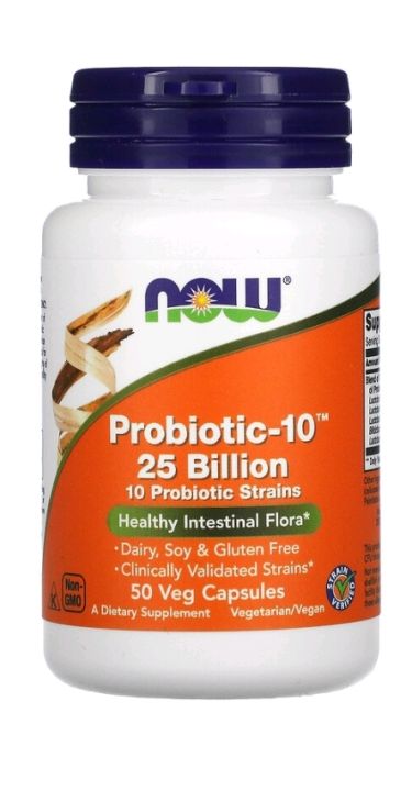 NOW Supplements, Probiotic-10™, 25 Billion, with 10 Probiotic Strains ...