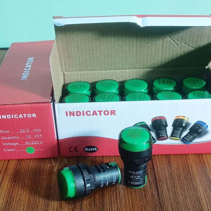 Pilot Lamp Green AC220V 22mm Panel Indicator Signal Light Panel ...