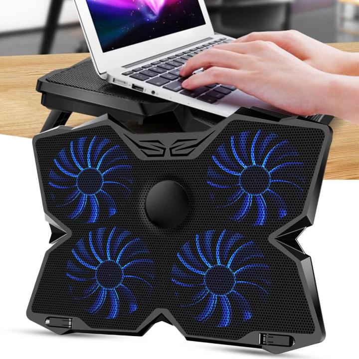 2 USB Ports Laptop Cooling Pad 4 Fans Laptop Cooler Pad Adjustable ...