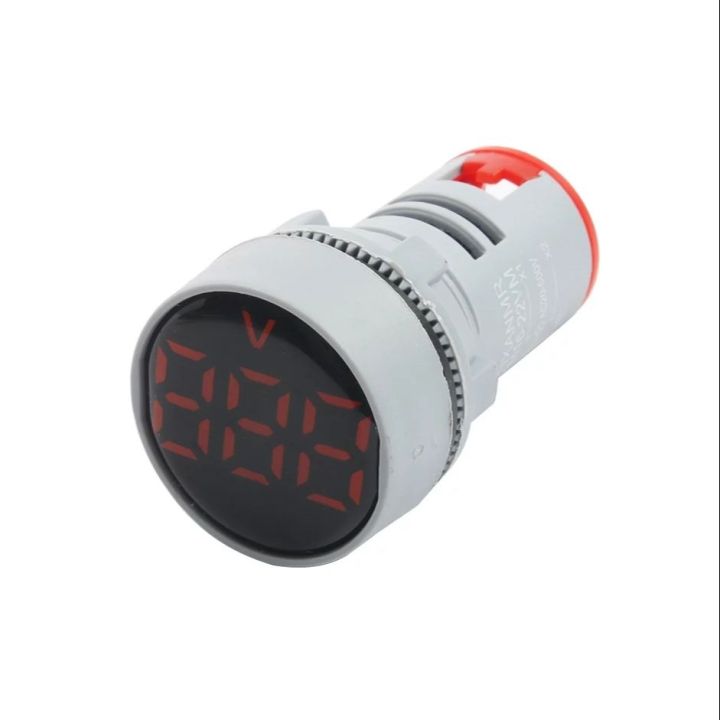 Round Digital Voltmeter AC 220V 22mm Panel Indicator signal light ...