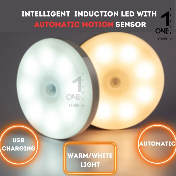 Intelligent LED Motion Sensor Night Light Rechargeable Cordless LED ...