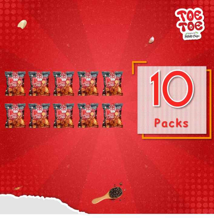 Toe Toe Potato Chips - Original Chili Flavored (10 pcs in a pack ...