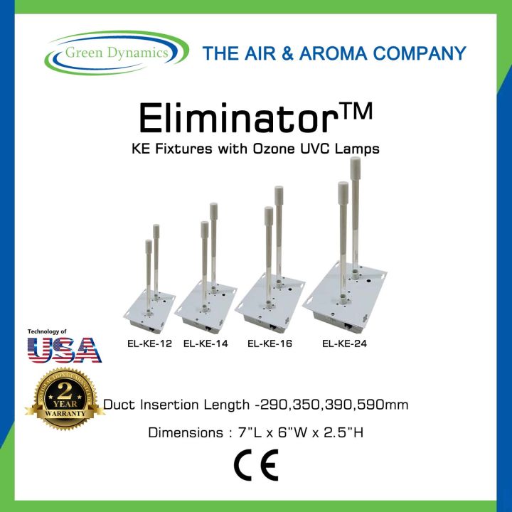 Eliminator™ KE Series- In-Duct UV-Ozone Fixtures(Exhaust Air Duct ...