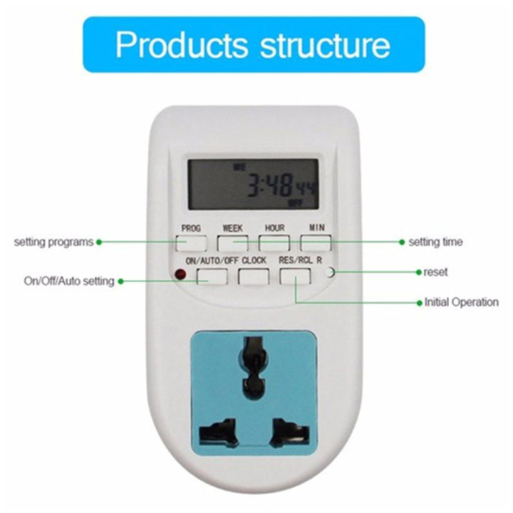 220V LCD DIGITAL TIMER SOCKET TIMING OUTLET SWITCH DIGITAL TIMER SWITCH ...
