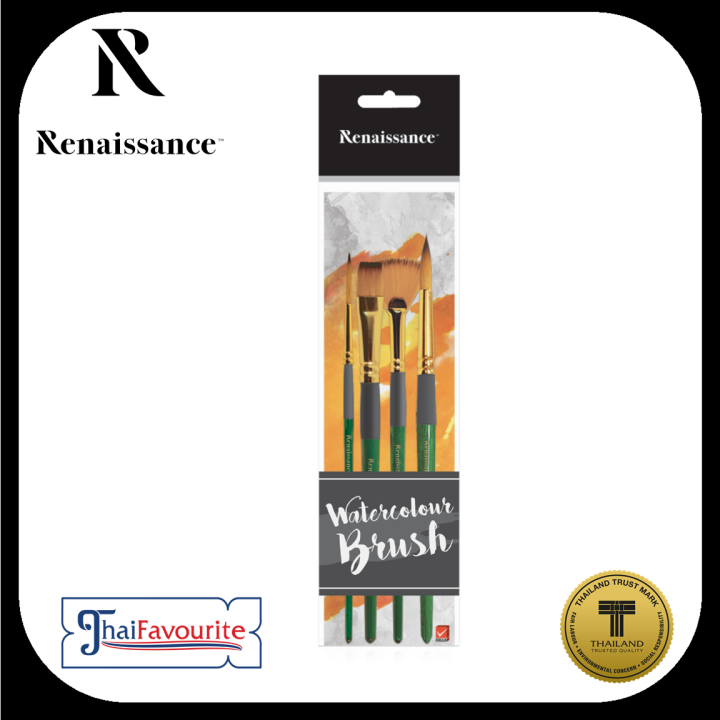 RENAISSANCE BRUSH SET (ROUND#12 FLAT FAN LINER) | Shop.com.mm