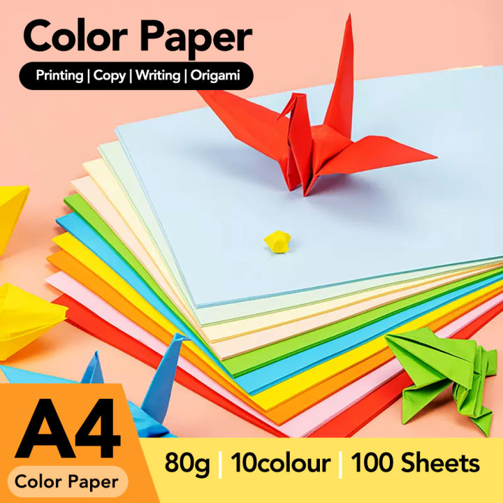 A4 Color Paper for art & Craft, General Purpose 100 Sheets 10 Mixed ...