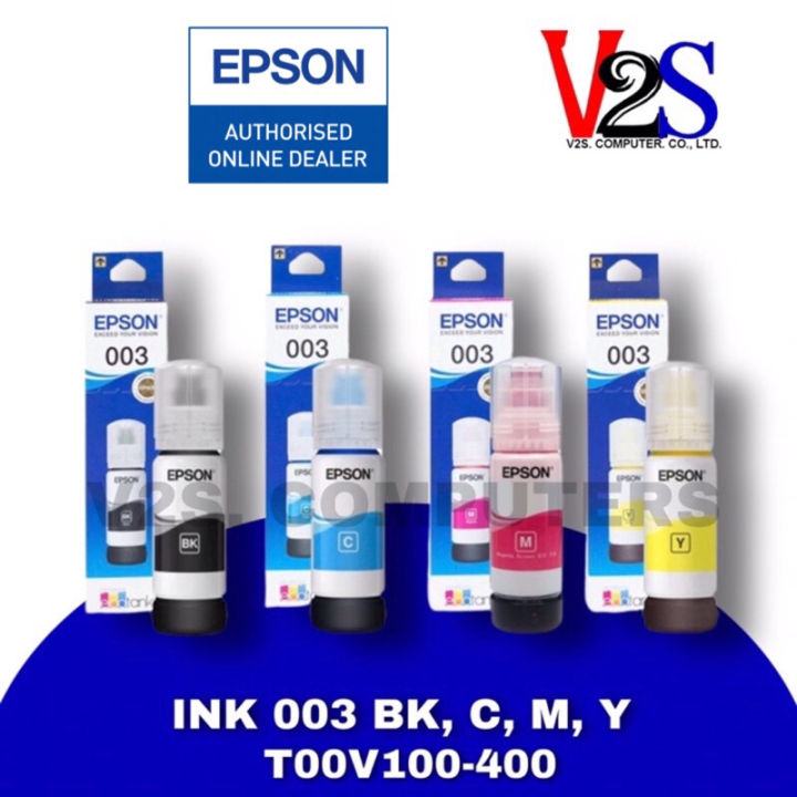 (Preorder) Epson 003 Refill Ink Set 4 colors (BK,C,M,Y) (T00V100-400 ...