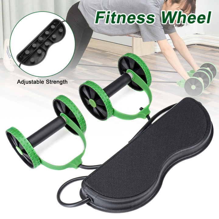 Multi-function Double Wheel Abdominal Device Rally Rope Exercise Muscle ...