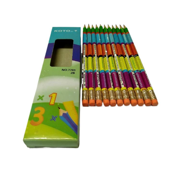 KOTO 7703 PENCIL WITH ERASER (2B) | Shop.com.mm