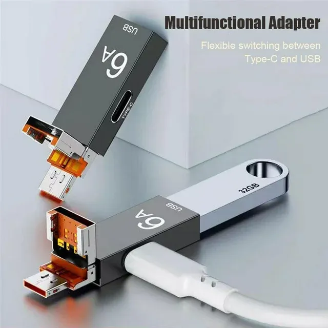 ⚡ Four-in-One OTG adapter Card Reader 🔄 | Shop.com.mm
