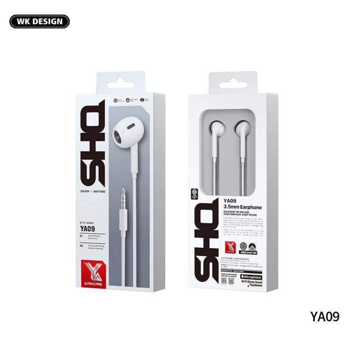 WK--- YA09 3.5MM SHQ SERIES HI-FI AUDIO WIRED EARPHONE | Shop.com.mm