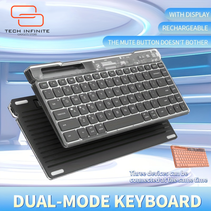 Tech Infinite Wireless Keyboard, Bluetooth and Wireless 2.4 GHz, 2 ...