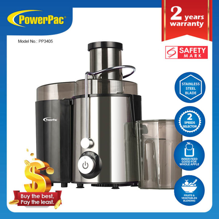 PowerPac Juice Extractor with 2 Speed Selector and Stainless Steel ...
