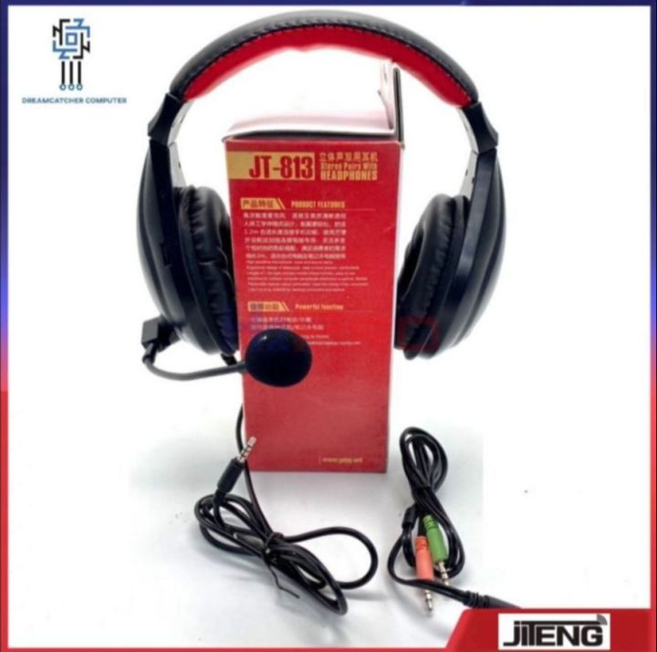 JITENG – JT-813 Wired Headphone Black color | Shop.com.mm