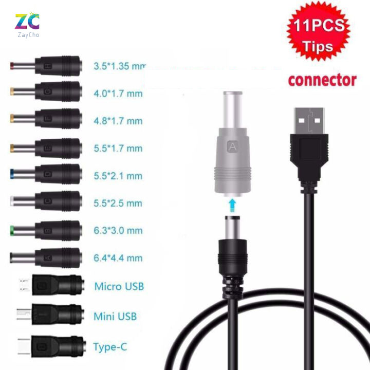 USB to DC Power Cable,11Connectors Adapter for HUB Splitter,Mini Fans ...