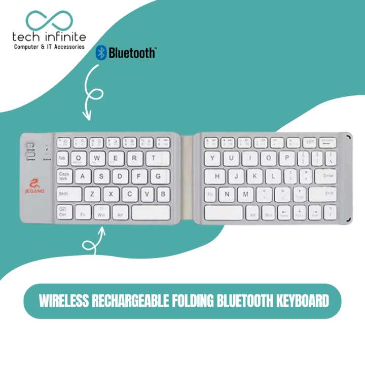 Tech Infinite JEQANG JB-829 Wireless Bluetooth Folding Keyboard ...
