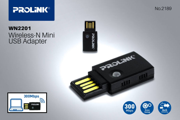 Prolink Wireless N Mini USB Adapter 300Mbps WEP WPA2 WPS WMM for Laptop ...