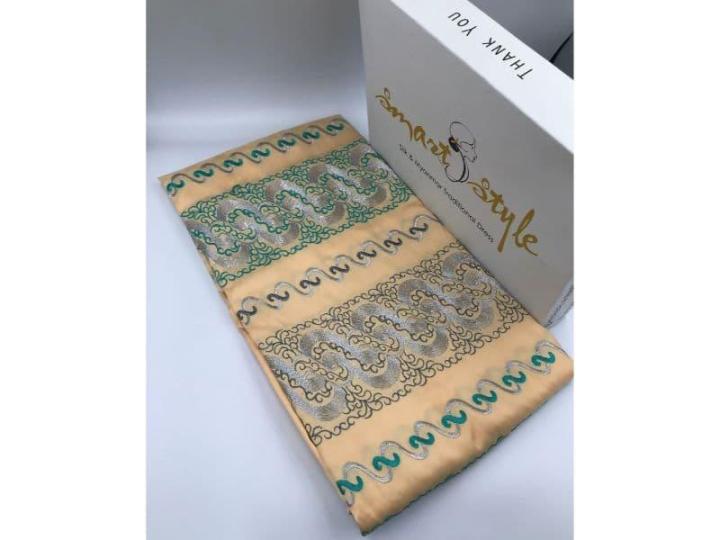 Smart & Style Myanmar Traditional Chaik Longyi (Apricot) | Shop.com.mm