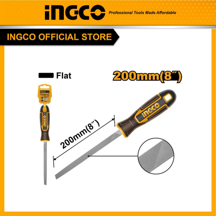 (Preorder) INGCO 8 inch flat steel file HSFF088 | Shop.com.mm