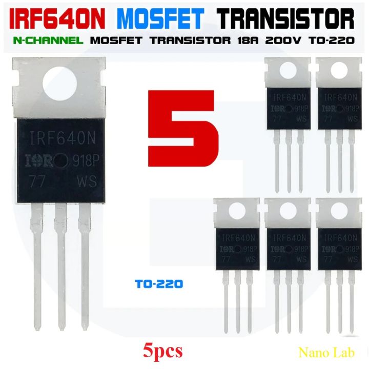 5pcs IRF640 MOSFET Transistor N-Channel TO-220 | Shop.com.mm