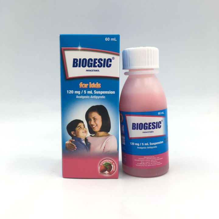 Biogesic 120mg/5ml Suspension Strawberry | Shop.com.mm