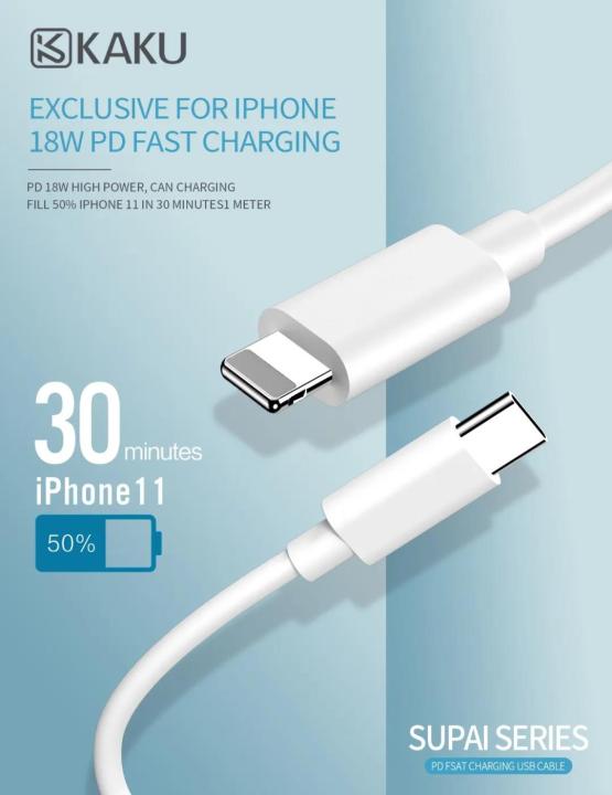 KAKU KSC-302 PD fast charging cable (TYPE-C to Lightning) | Shop.com.mm