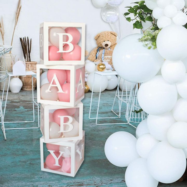 Baby Shower Decorations Large Transparent Balloons Decor Baby Box Baby ...