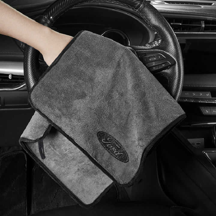 Car Wash Microfiber Towel Auto Emblem Cleaning Drying Rag Cloth For Ford Fiesta Ranger Focus MK3 ...