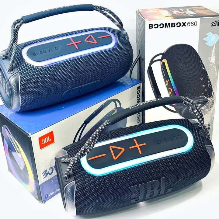 Boombox 680 Bluetooth Speaker RGB Led Light Powerful Bass Clear Sound ...