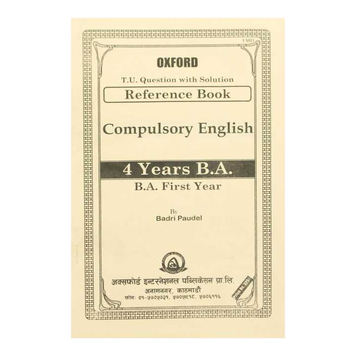 Compulsory English - Ba 1St - - Reference Book - Tu Question With ...