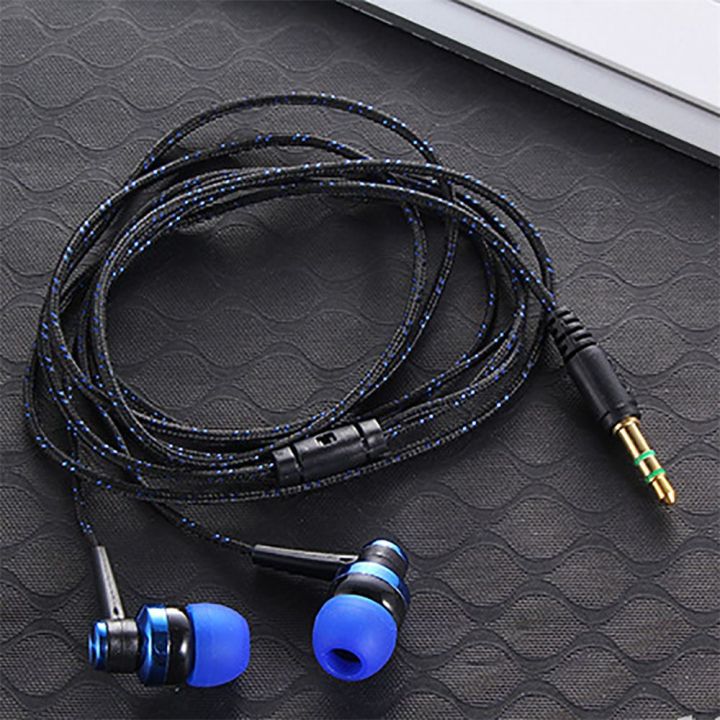 1Pc 3.5mm High Quality Wired Earphone Stereo In-Ear Nylon Weave Cable ...